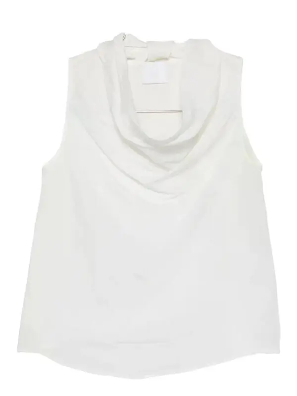 Sú Cowl-neck Blouse - White