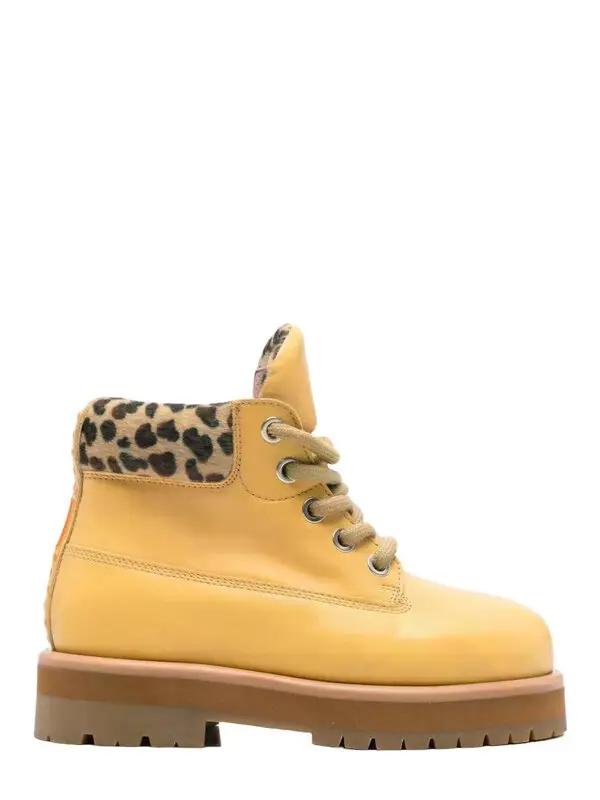 PDF Leopard Print Hiking Boots - Yellow