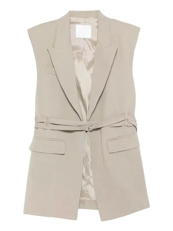 Sú Belted Sleeveless Waistcoat - Neutrals