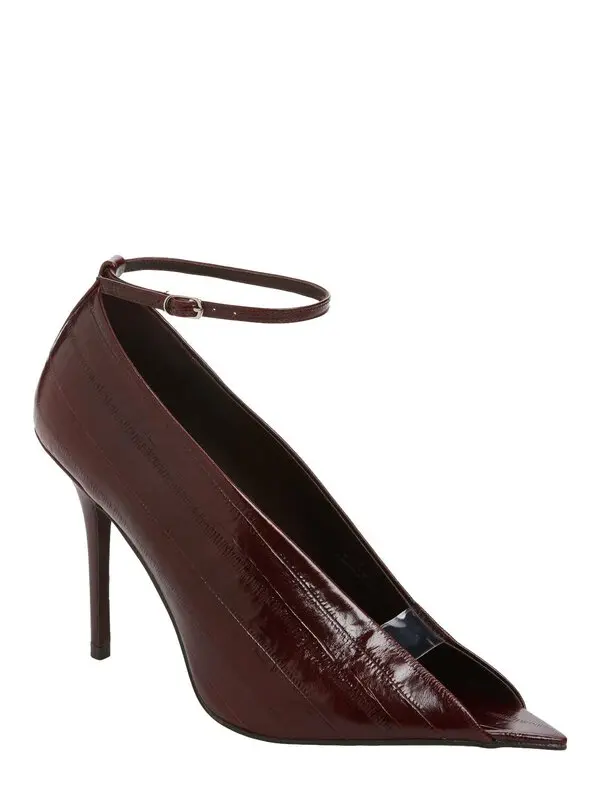 Jeffrey Campbell Pointed Peep Toe Sandal - Wine Eel