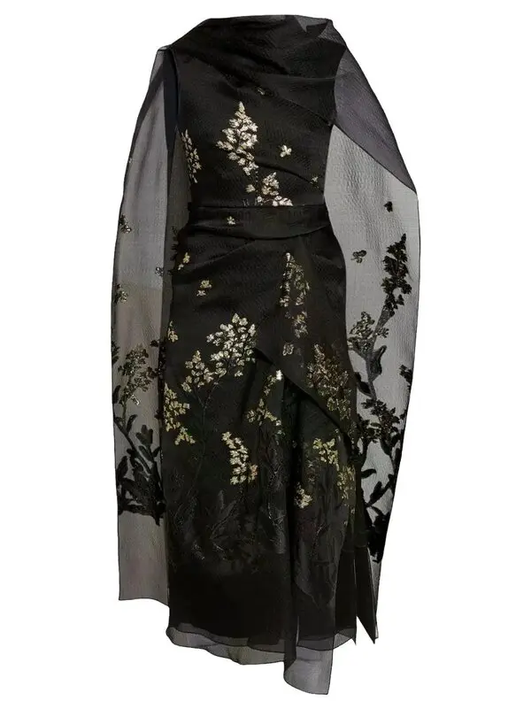 Erdem Drape Dress - Black