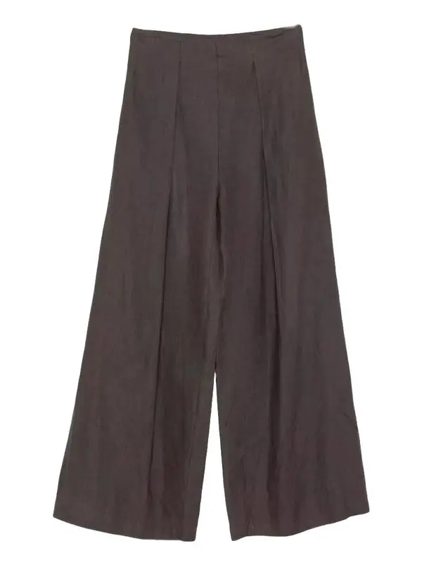 Sú Pleated Wide Leg Trousers - Brown