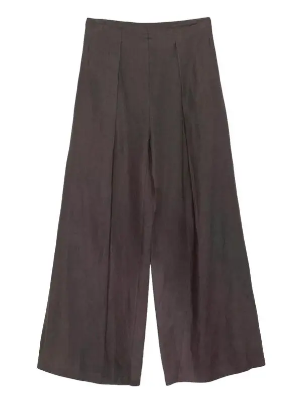 Sú Pleated Wide Leg Trousers - Brown