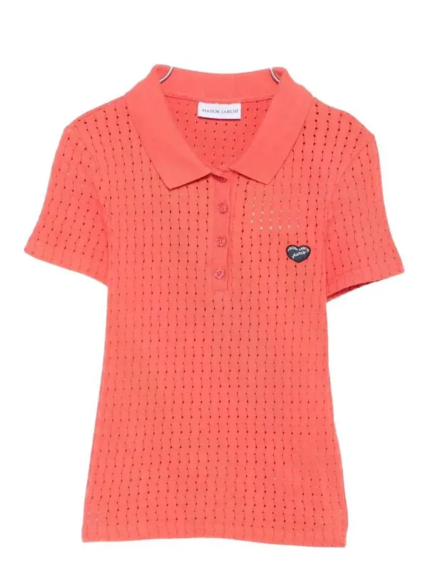 Maison Labiche Heart-appliqué Polo Shirt - Orange