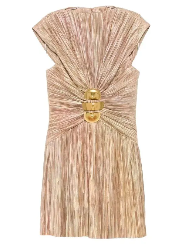 Cult Gaia Andromeda Pleated Mini Dress - Neutrals