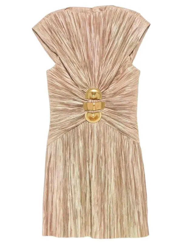 Cult Gaia Andromeda Pleated Mini Dress - Neutrals