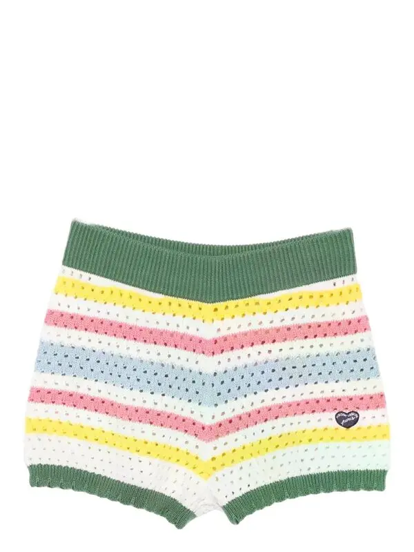 Maison Labiche Striped Knitted Shorts - White