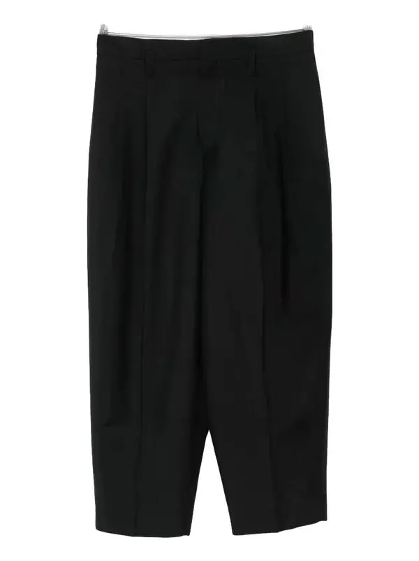 JIL SANDER Pleated Cropped Trousers - Black