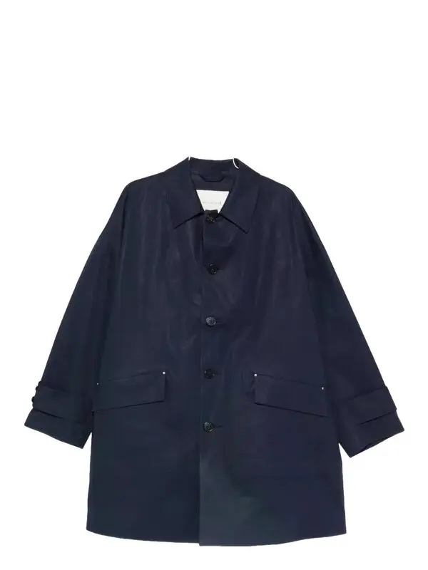 Mackintosh Humbie Flap-pocket Coat - Blue