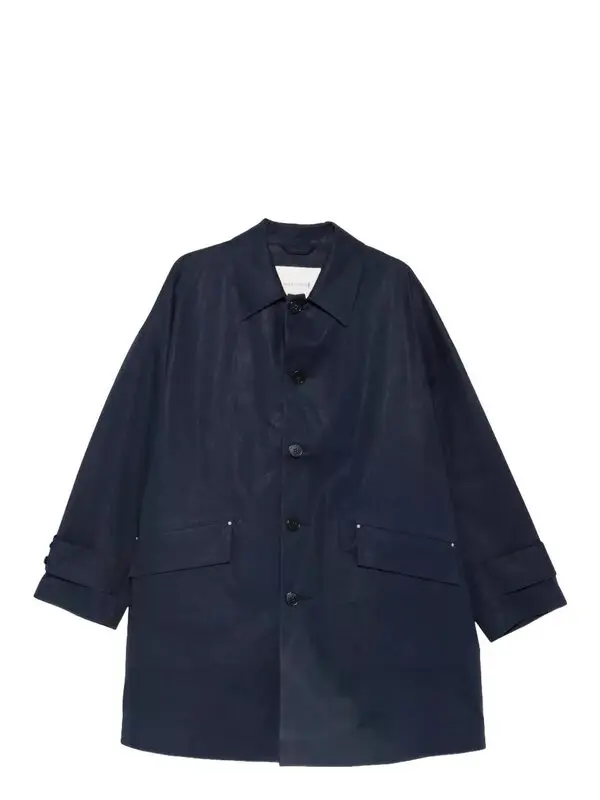 Mackintosh Humbie Flap-pocket Coat - Blue