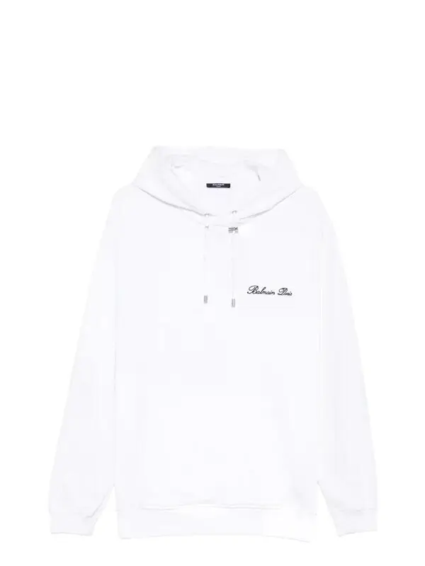 Balmain Embroidered Logo Hoodie - White