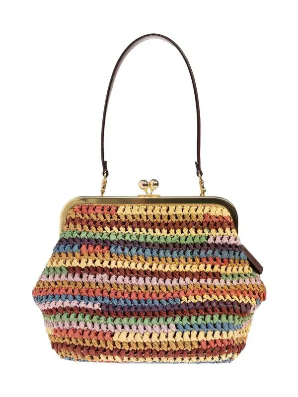 COACH 27 Kisslock Frame Striped Tote Bag - Multicolour