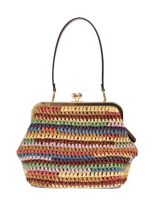 COACH 27 Kisslock Frame Striped Tote Bag - Multicolour