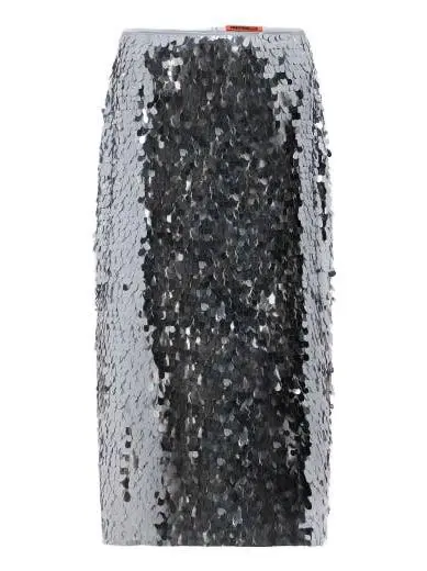 SIMONMILLER Sequin-embellished Midi Skirt - Satellite Silver