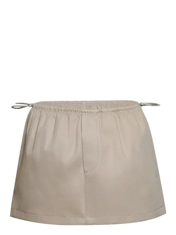 Alexander Wang Mid-rise Mini Skirt With Logo Elastic Band - Beige