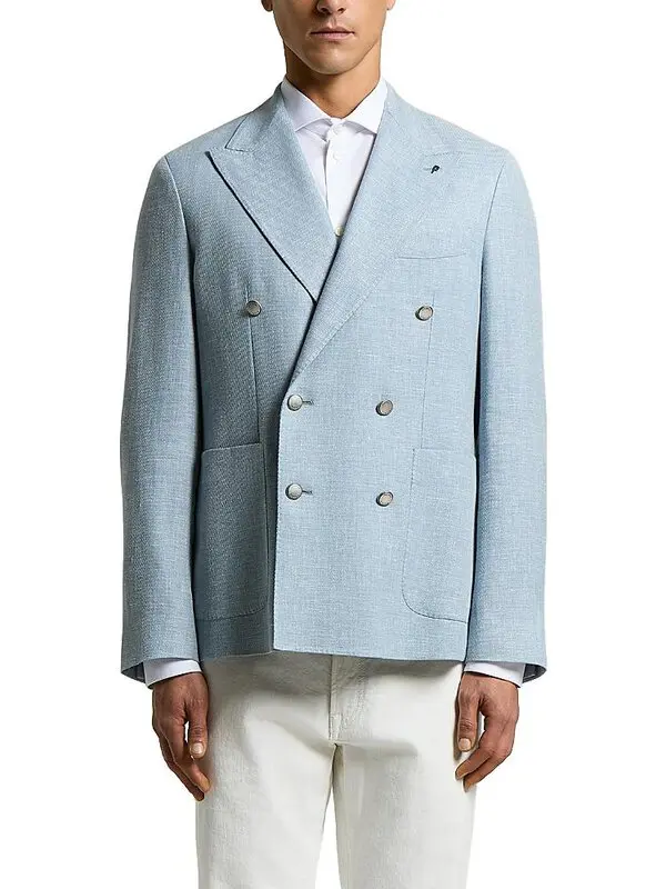 Peserico Six-button Double-breasted Blazer - Powder Blue