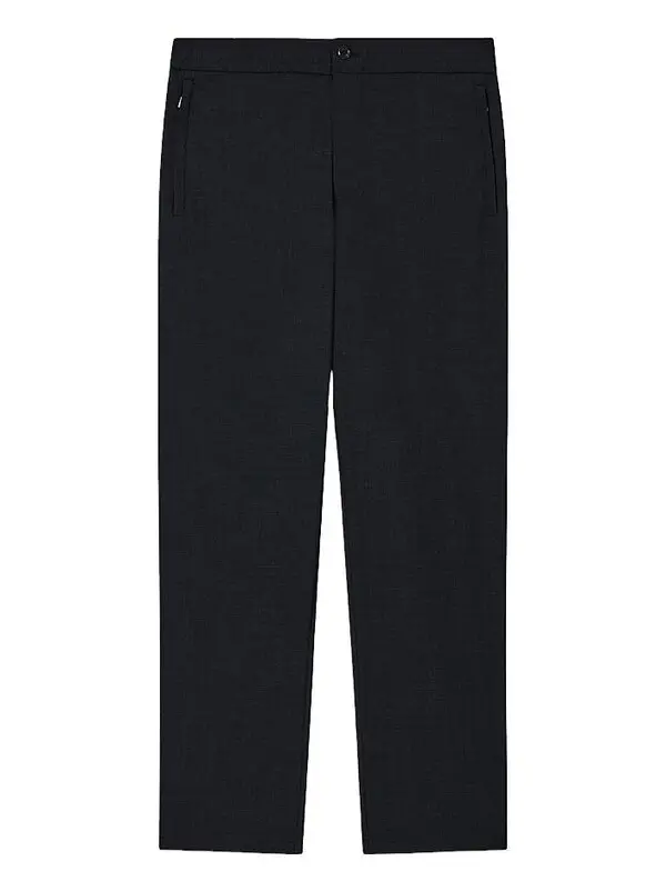 Emporio Armani Icon Stretch Wool Blend Trousers - Dark Grey Melange