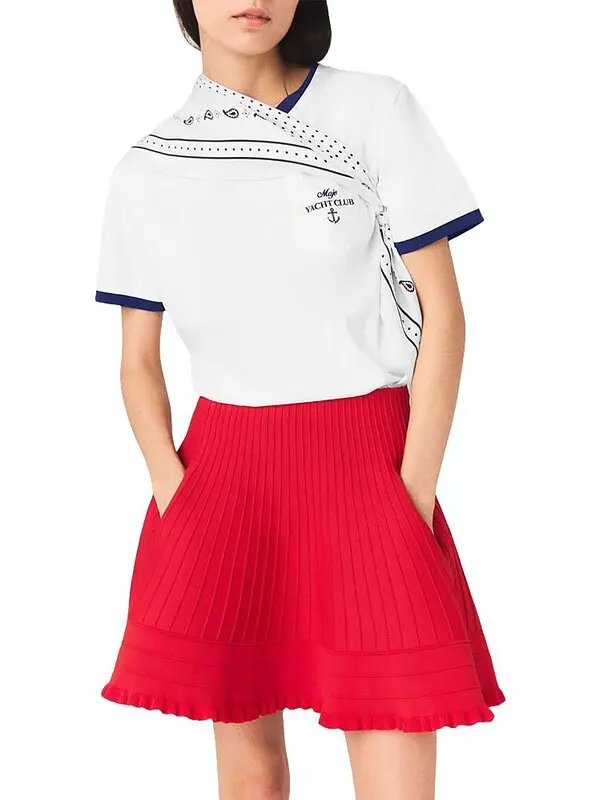 Maje Compact Knit Short Skirt - Red