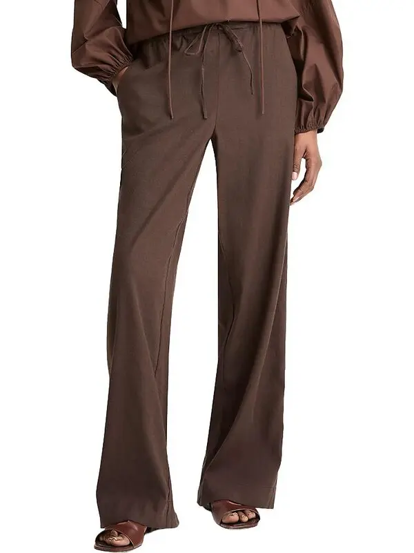 Vince Mid Rise Drawstring Wide Leg Pants - Clove