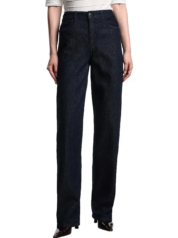 Emporio Armani High-rise Straight Leg Jeans - Dark Denim