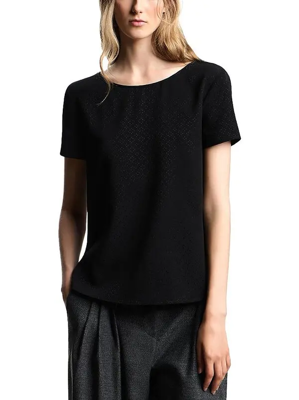 Emporio Armani Boat Neck Blouse - Black