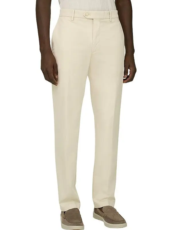 Boggi Milano Regular Fit Stretch Cotton Trousers - Sand