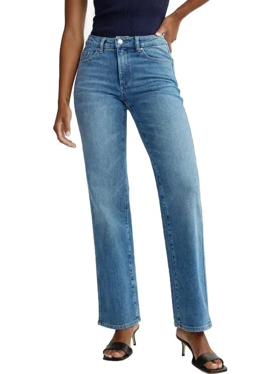 DL1961 Pippa Refined Wide Leg Ankle Jeans - Rain