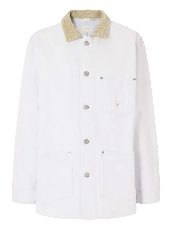 Aimé Leon Dore Corduroy-trimmed Denim Jacket - White
