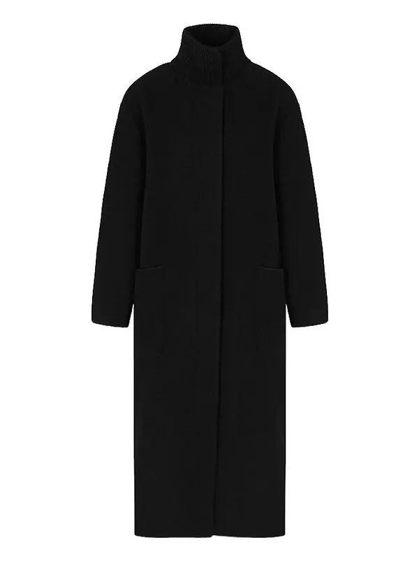 Emporio Armani Wool And Cotton Coat - Black