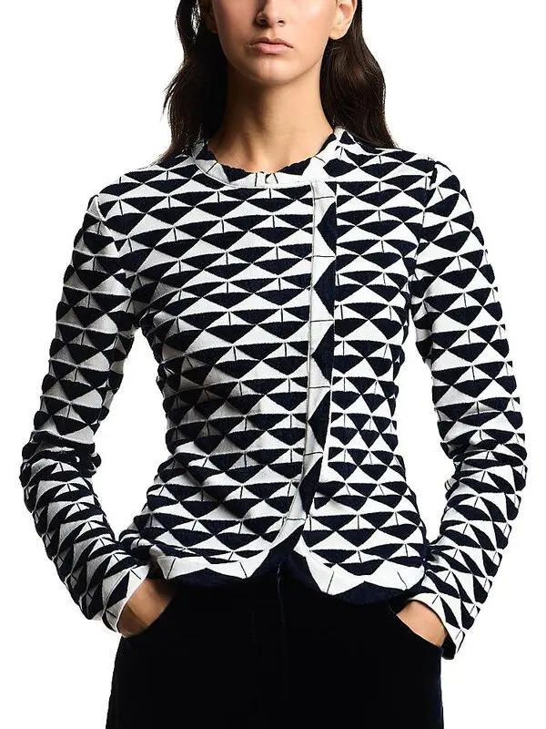 Emporio Armani Knit Jacket - Navy White