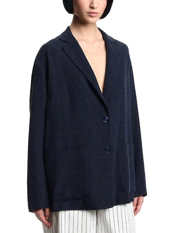 Emporio Armani Patch Pocket Deconstructed Blazer - Navy Blue