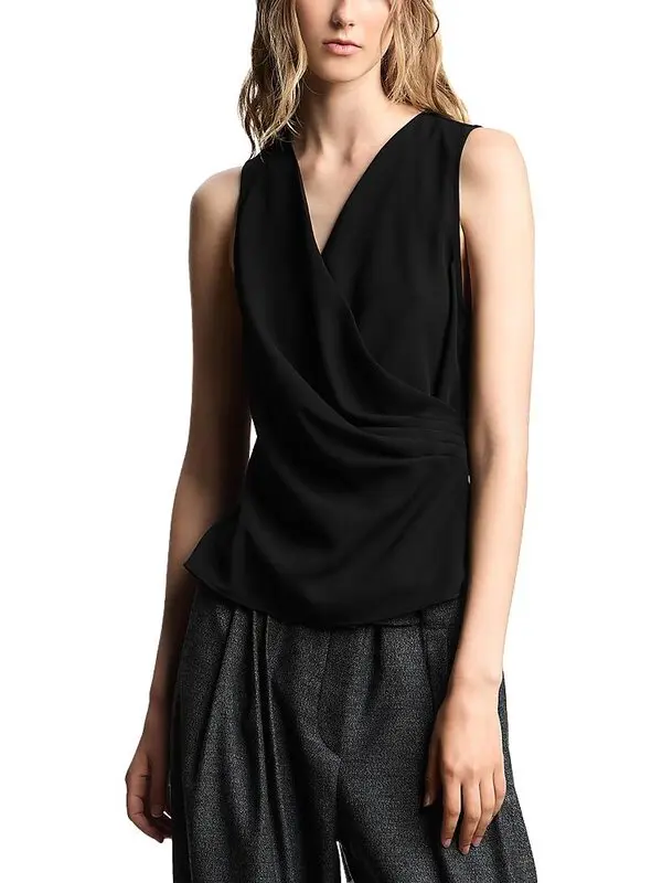 Emporio Armani Fluid Crepe Top - Black