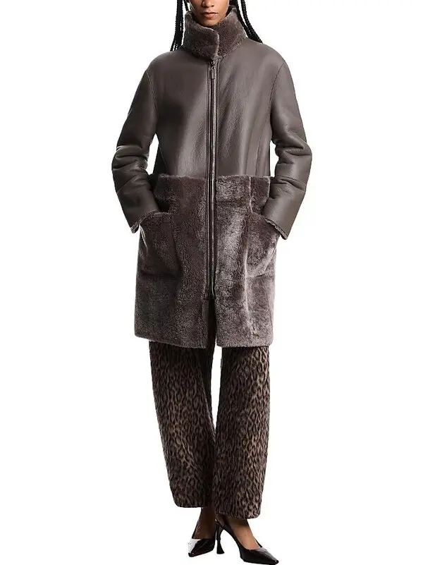 Emporio Armani Reversible Shearling Coat - Beige