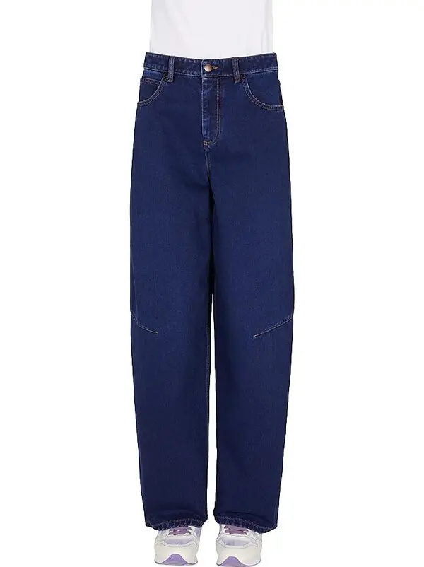 Emporio Armani Medium High Rise Balloon Jeans - Blue Denim