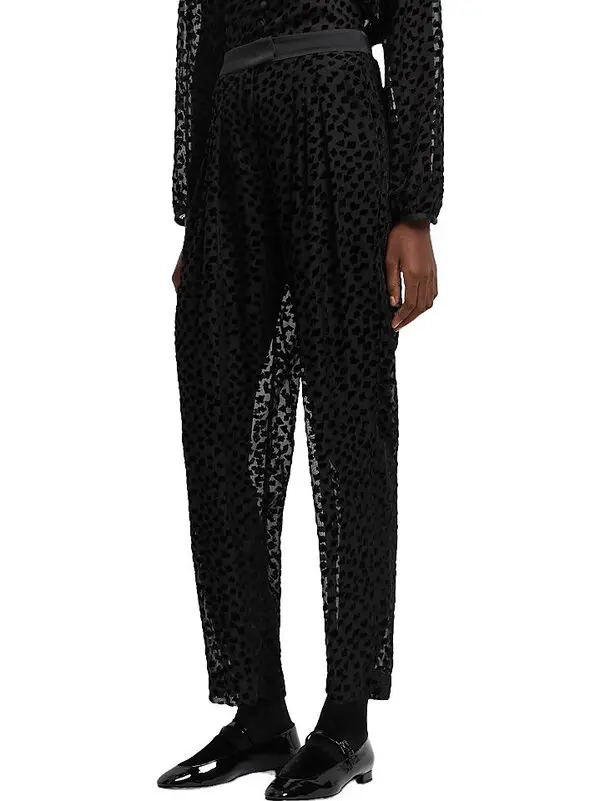 Emporio Armani Tulle And Velvet Trousers - Black