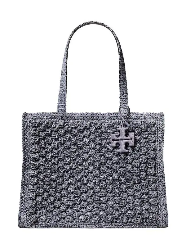 Tory Burch Ella Hand-crocheted Straw Tote - Gray