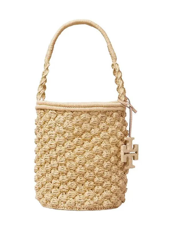 Tory Burch Ella Hand-crochet Straw Bucket Bag - Natural