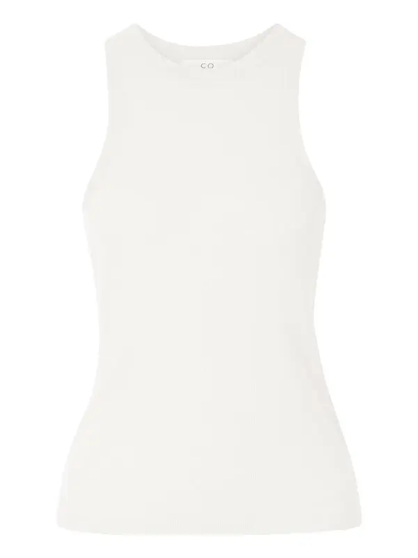 Co Ribbed Cashmere Tank - Neutrals