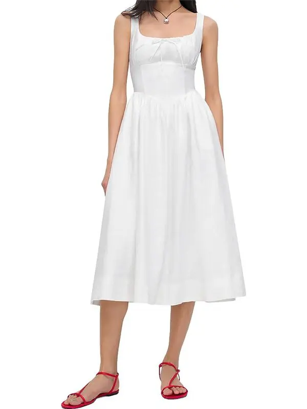 REFORMATION Balia Linen Dress - White