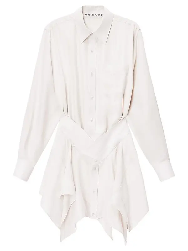 Alexander Wang Cut-off Double Shirt Dress - Ash White