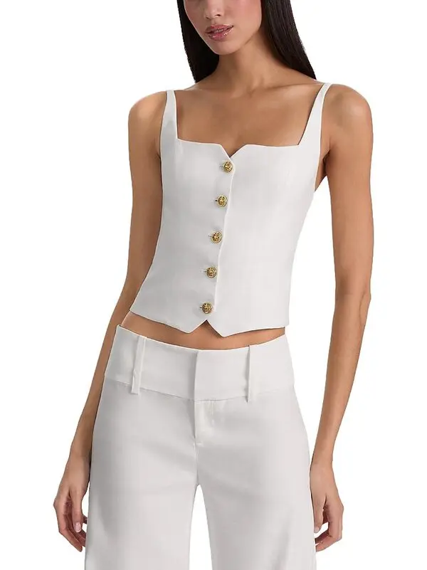 Alice + Olivia Kelcey Button Front Camisole - Off White