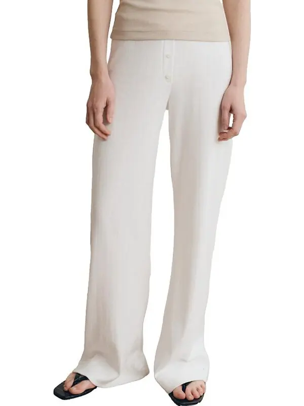 VIR VITA Pointelle Lounge Pant - Coconut