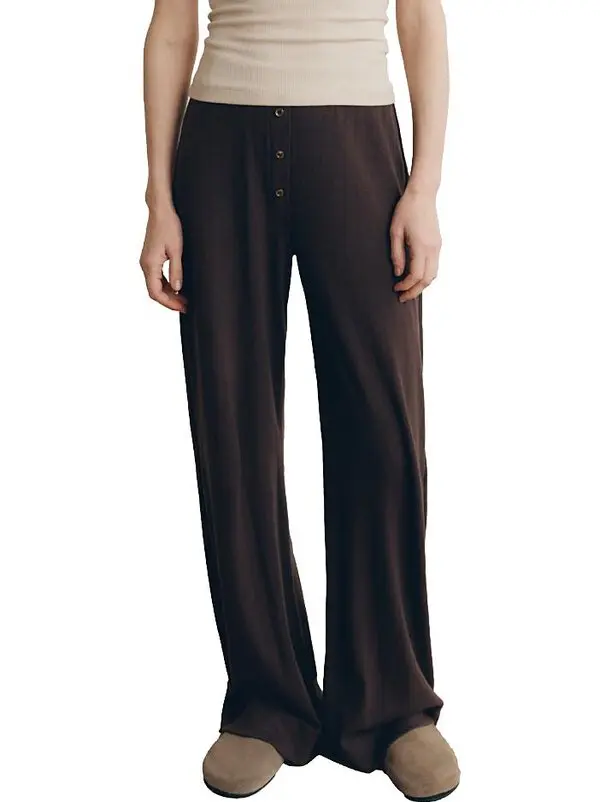VIR VITA Pointelle Lounge Pant - Espresso