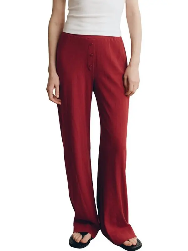 VIR VITA Pointelle Lounge Pant - Sun Dried Tomato