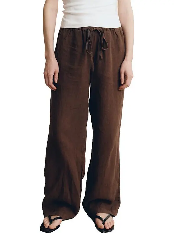 VIR VITA Delphine Linen Pant - Chestnut