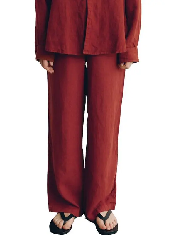 VIR VITA Delphine Linen Pant - Sun Dried Tomato