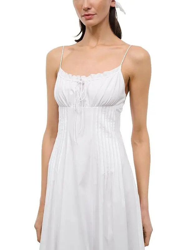 Staud Margi Pleated Dress - White