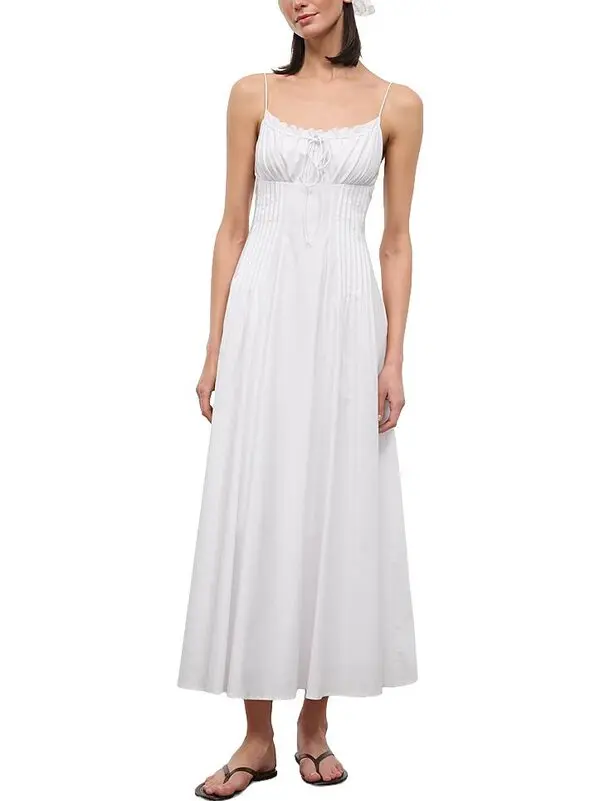 Staud Margi Pleated Dress - White
