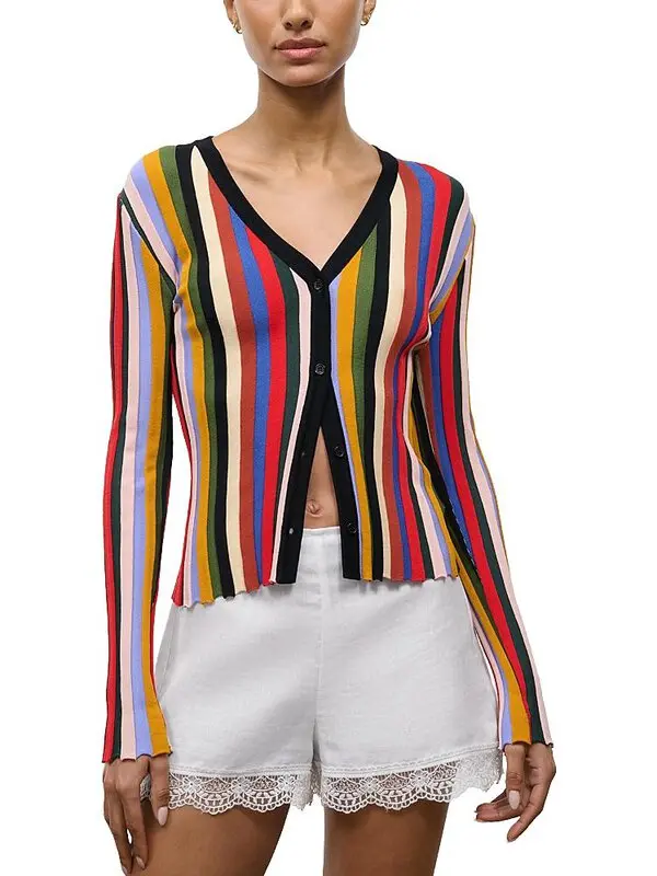 Staud Ezra Striped Cardigan - Artist Stripe