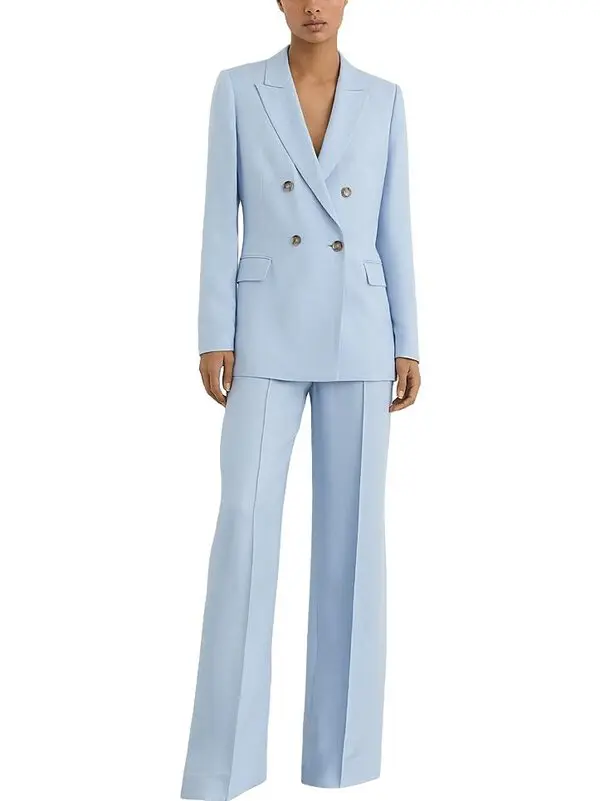 REISS Magda Double Breasted Suit Jacket - Blue